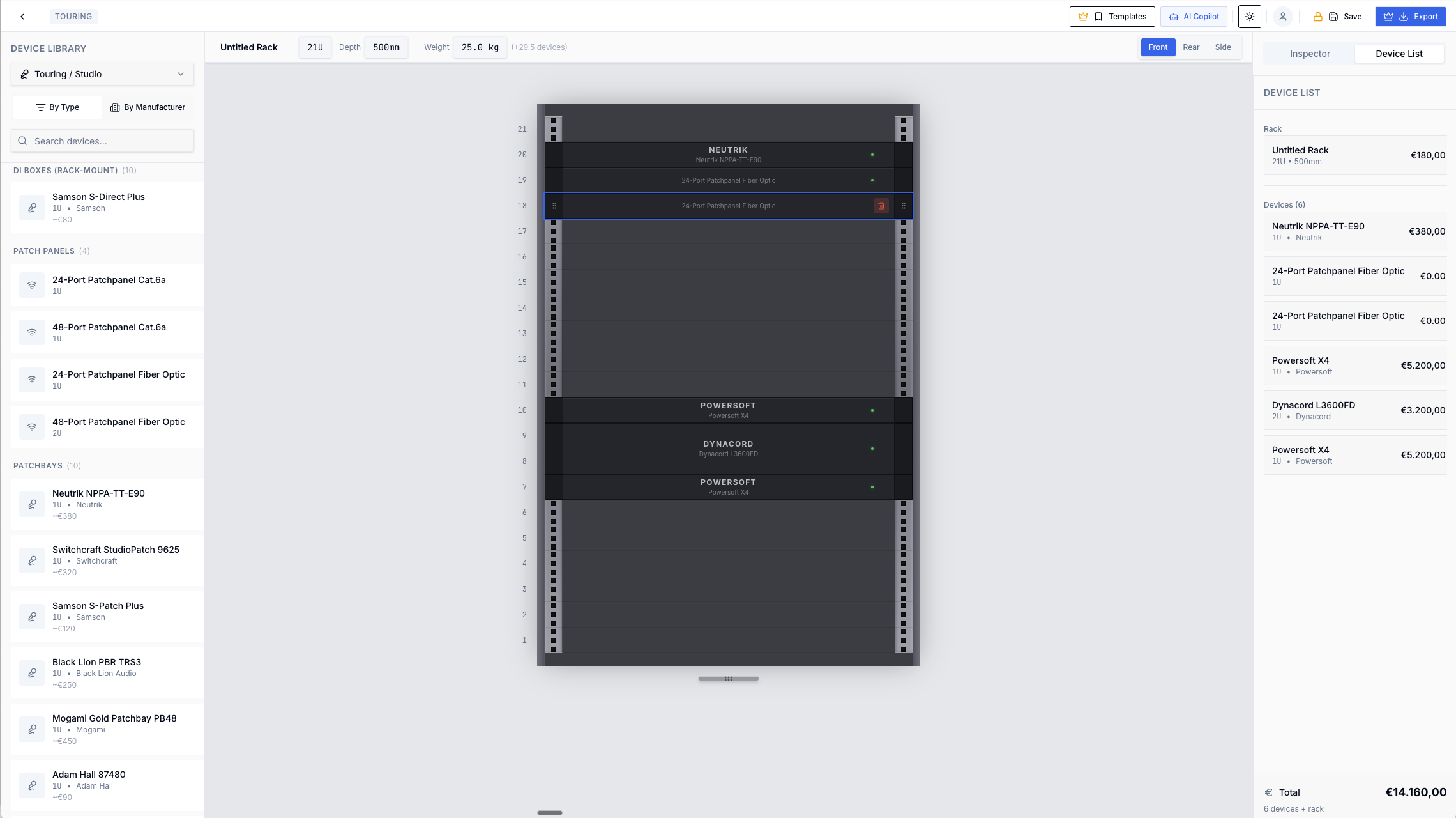 Rackbuilder.io - Universal 19" Rack Planning Tool | Touring, Studio ...
